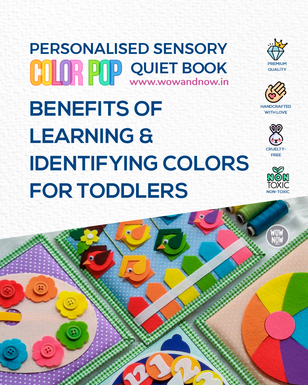 Personalized Color Pop Sensory Quiet Book for Toddlers - Montessori In ...